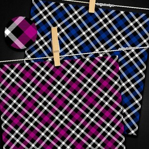 100 Seamless Tartan Digital Paper Black Plaid Pattern Lumberjack ...