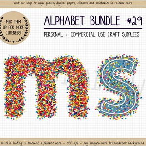 Confetti Alphabet Letters Denim Alpha Sprinkles Clipart Lowercase ...