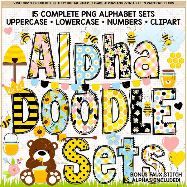 Honey Bee Alphabet - Etsy