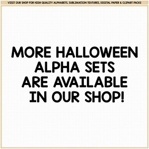 Halloween Doodle Alphabet PNG Font Spooky Pumpkin Lantern Vampire Ghost ...
