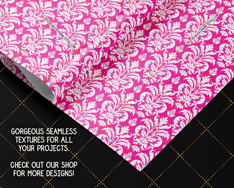100 SEAMLESS Damask Digital Paper Rainbow Damask Pattern Elegant Flower ...