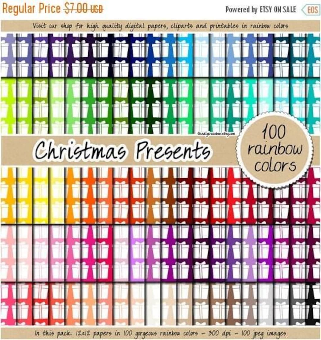 100 Christmas Digital Paper Birthday Digital Paper Gift Clipart ...