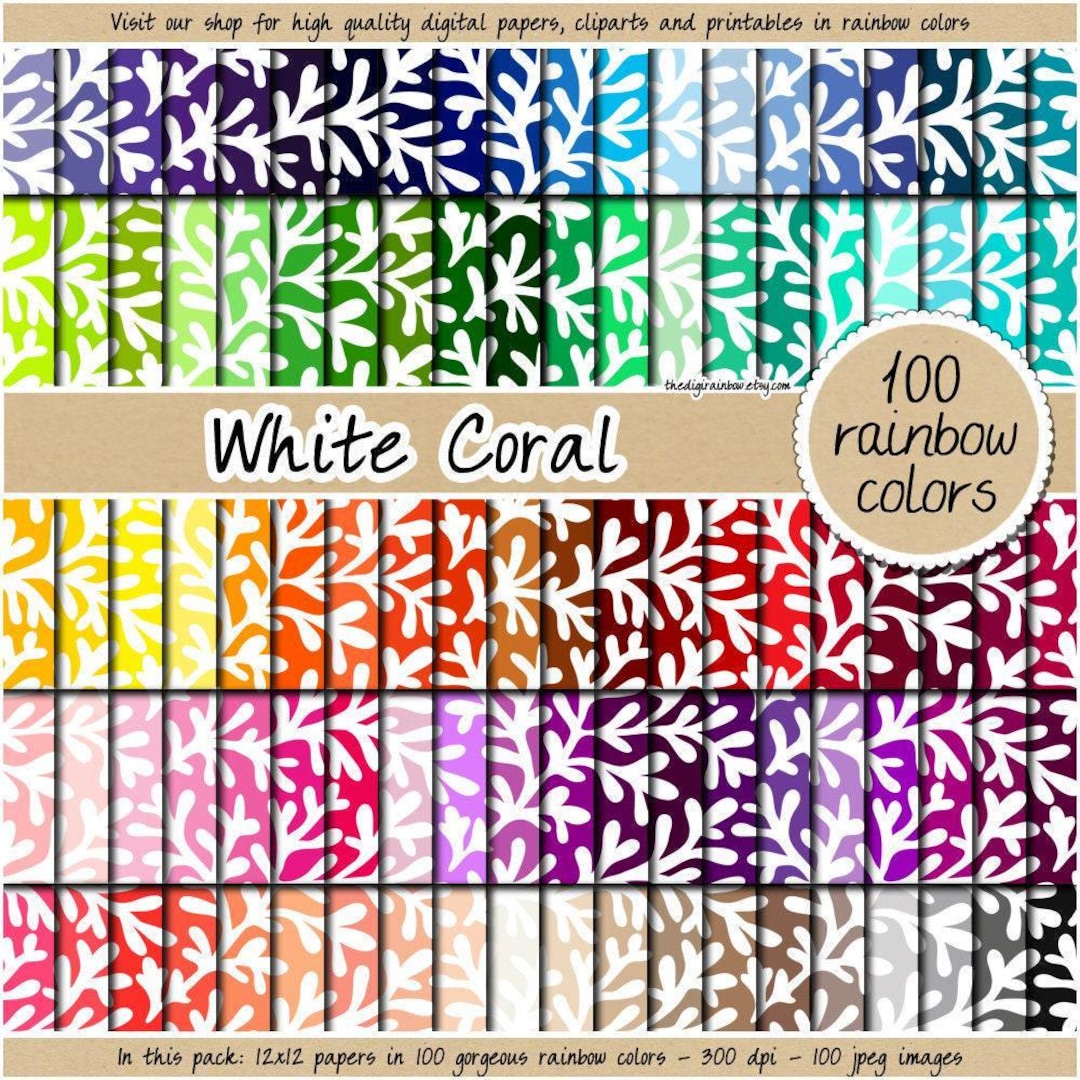 100 Seamless Coral Digital Paper Nautical Digital Paper Coral Clipart ...