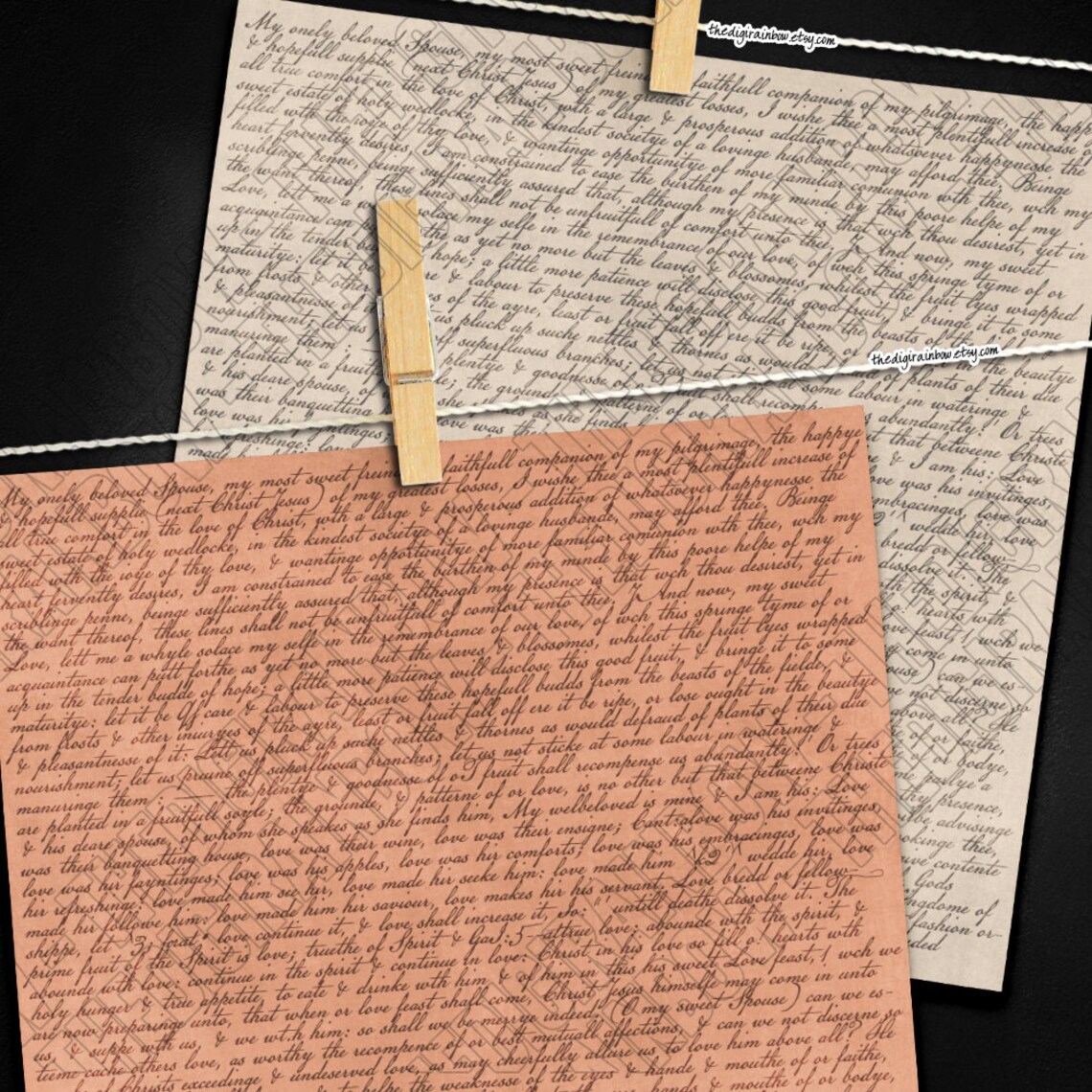 SALE 100 Love Letter Digital Paper Love Digital Paper Vintage - Etsy