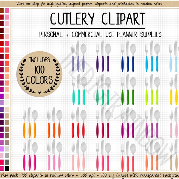Utensils Clipart - Etsy