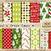 SALE Christmas Digital Paper Red and Green Christmas Digital Paper ...