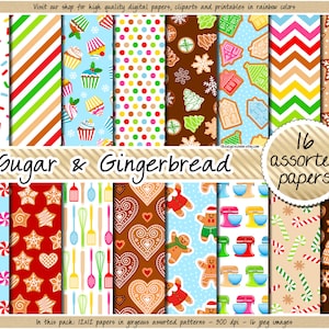 SALE Gingerbread Digital Paper Seamless Christmas Digital - Etsy