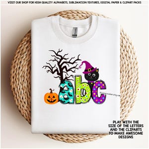 Halloween Alphabet Doodle PNG Letter Candy Corn Font Frankenstein ...