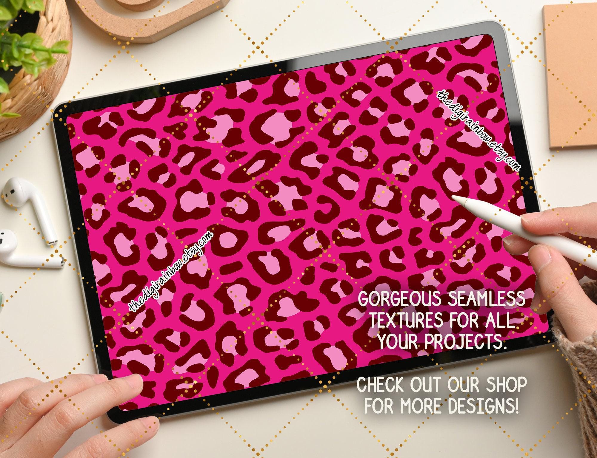 100 Seamless Leopard Digital Paper Rainbow Leopard Texture Safari ...