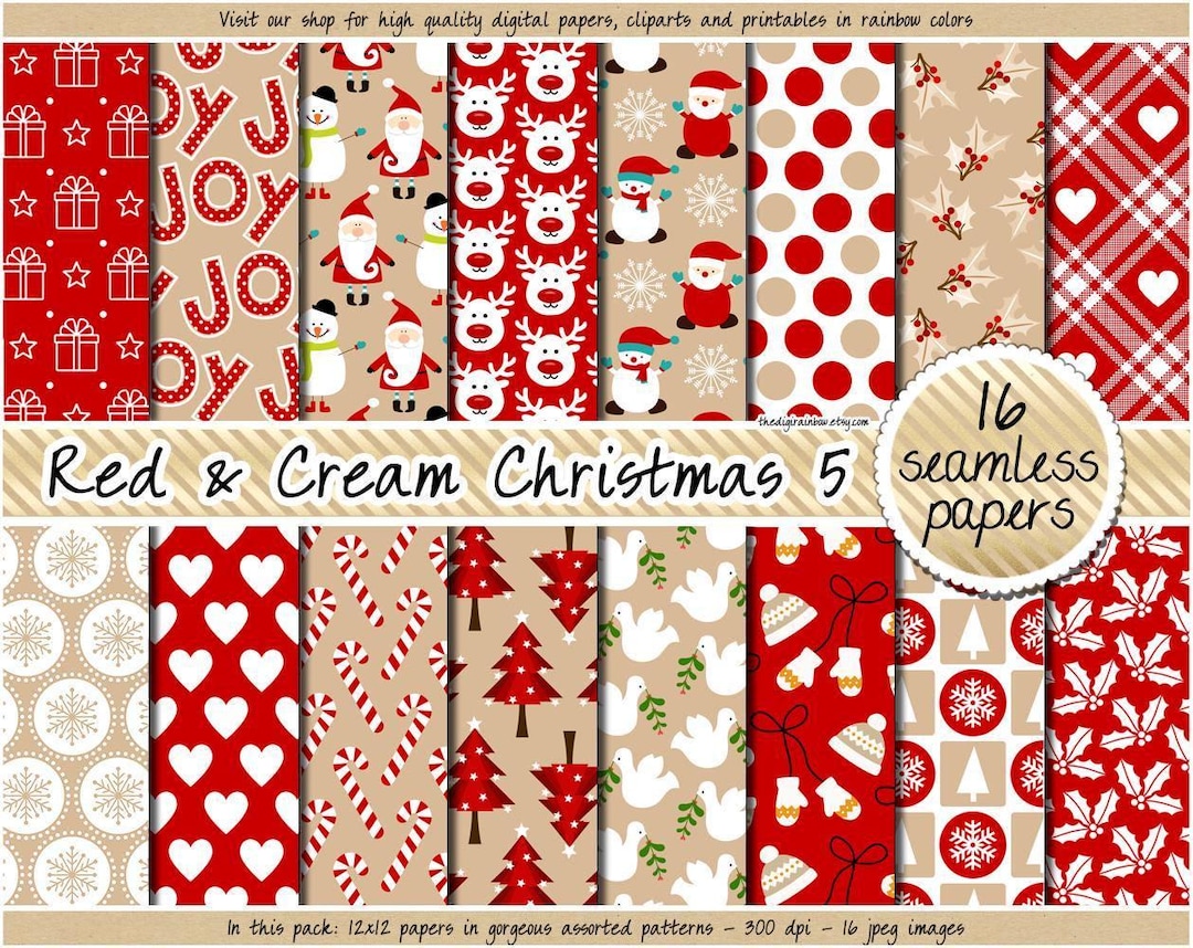 SALE Christmas Digital Paper Christmas Printable Paper Kraft Christmas ...