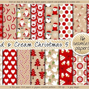 SALE Christmas Digital Paper Christmas Printable Paper Kraft Christmas ...