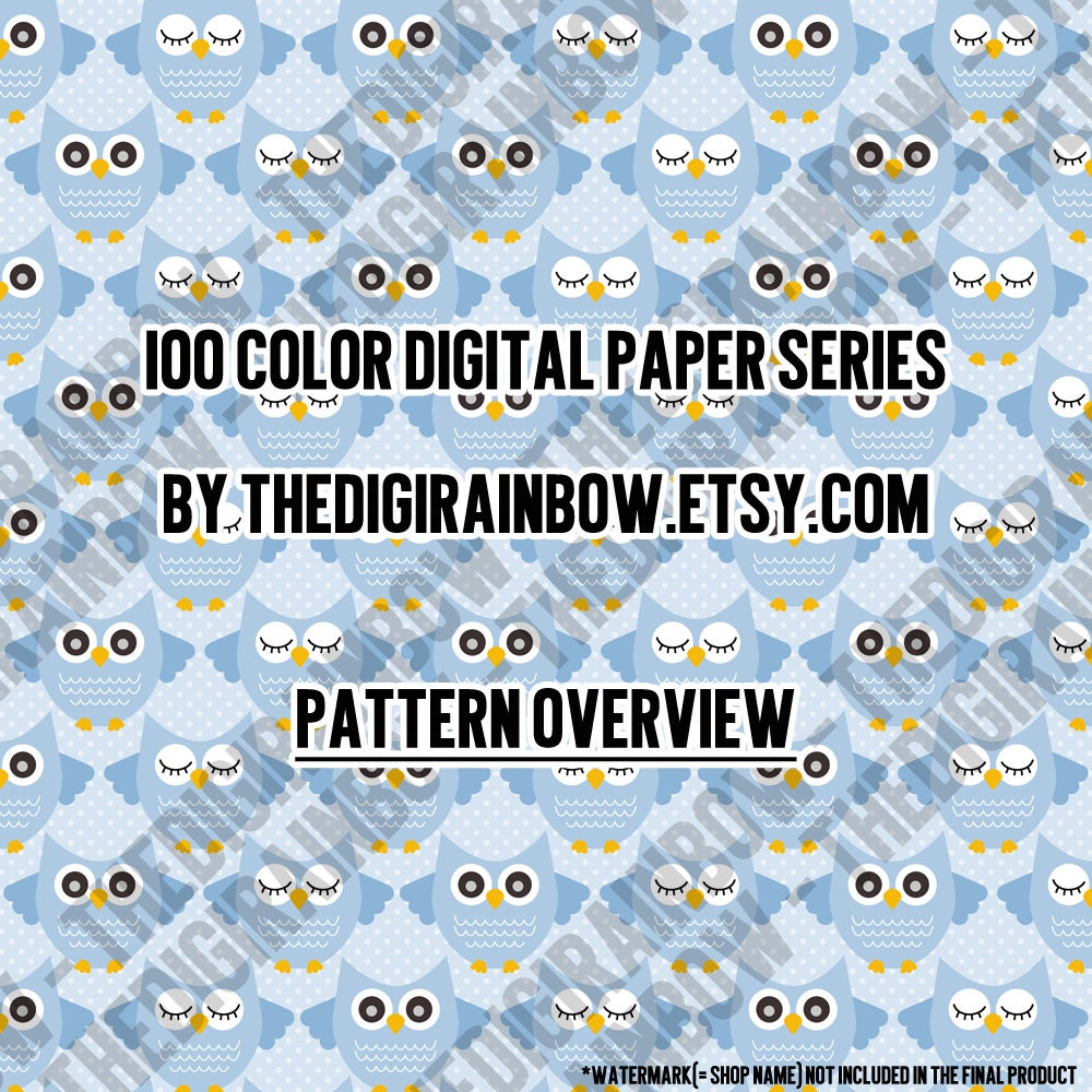100 Owl Digital Paper Owl Printable Pattern Rainbow Digital - Etsy