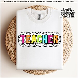 Retro Dot Alphabet PNG Bundle Colorful Letters Rainbow Handwritten ...