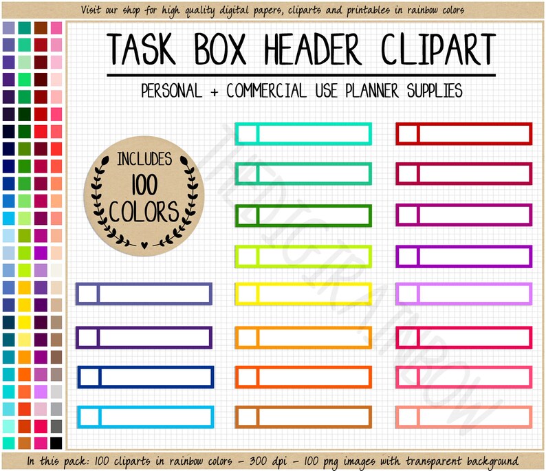 SALE 100 TASK HEADER Stickers Bright Headers Printable Header - Etsy