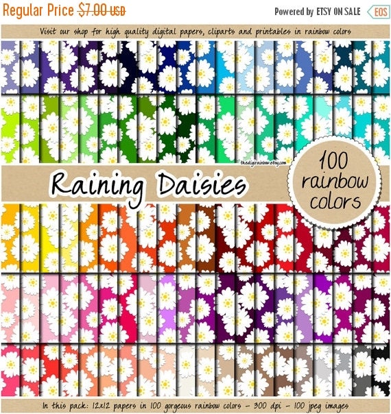 100 Daisy Digital Paper White Flower Digital Paper Pack - Etsy