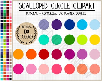 20 Digital Scallop Circle Frames in Rainbow Colors Instant - Etsy