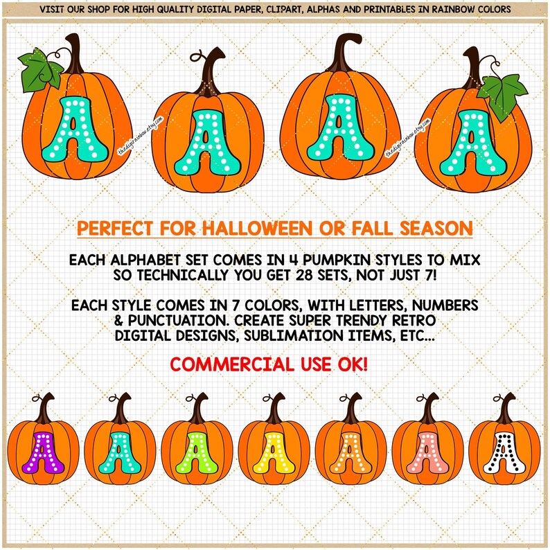 Fall Groovy Alphabet PNG Retro Halloween Pumpkin Clipart Sublimation ...