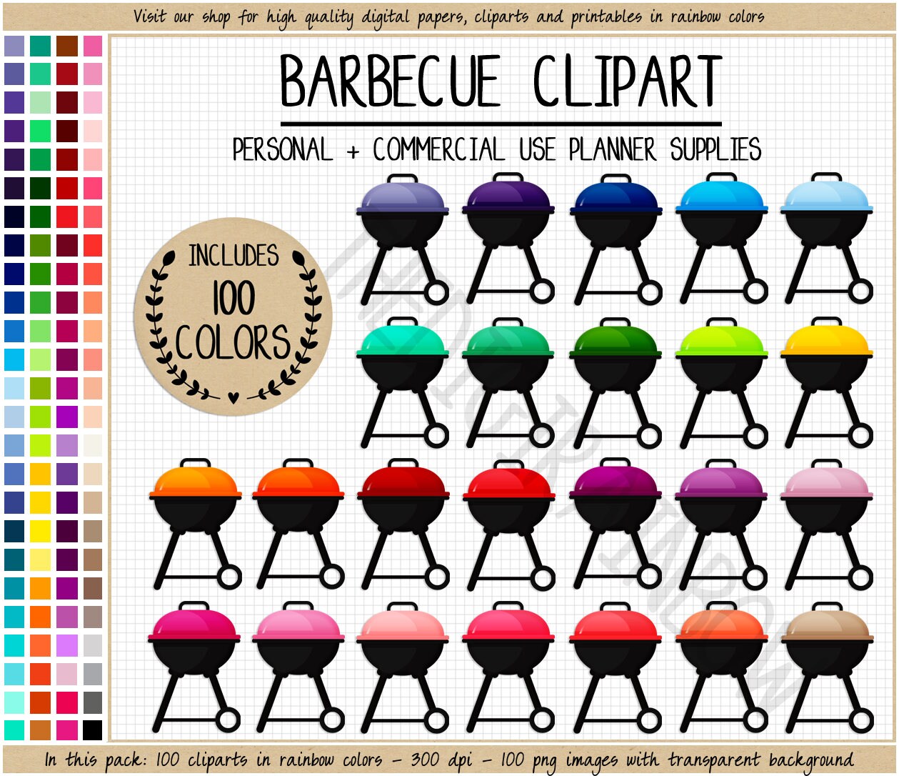 SALE BARBECUE clipart barbecue planner stickers BBQ clipart | Etsy