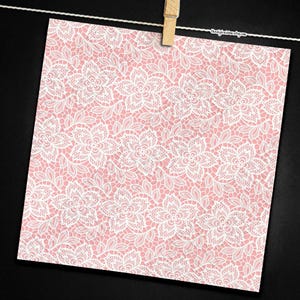 100 SEAMLESS Wedding Digital Paper White Lace Texture Pastel Pink ...