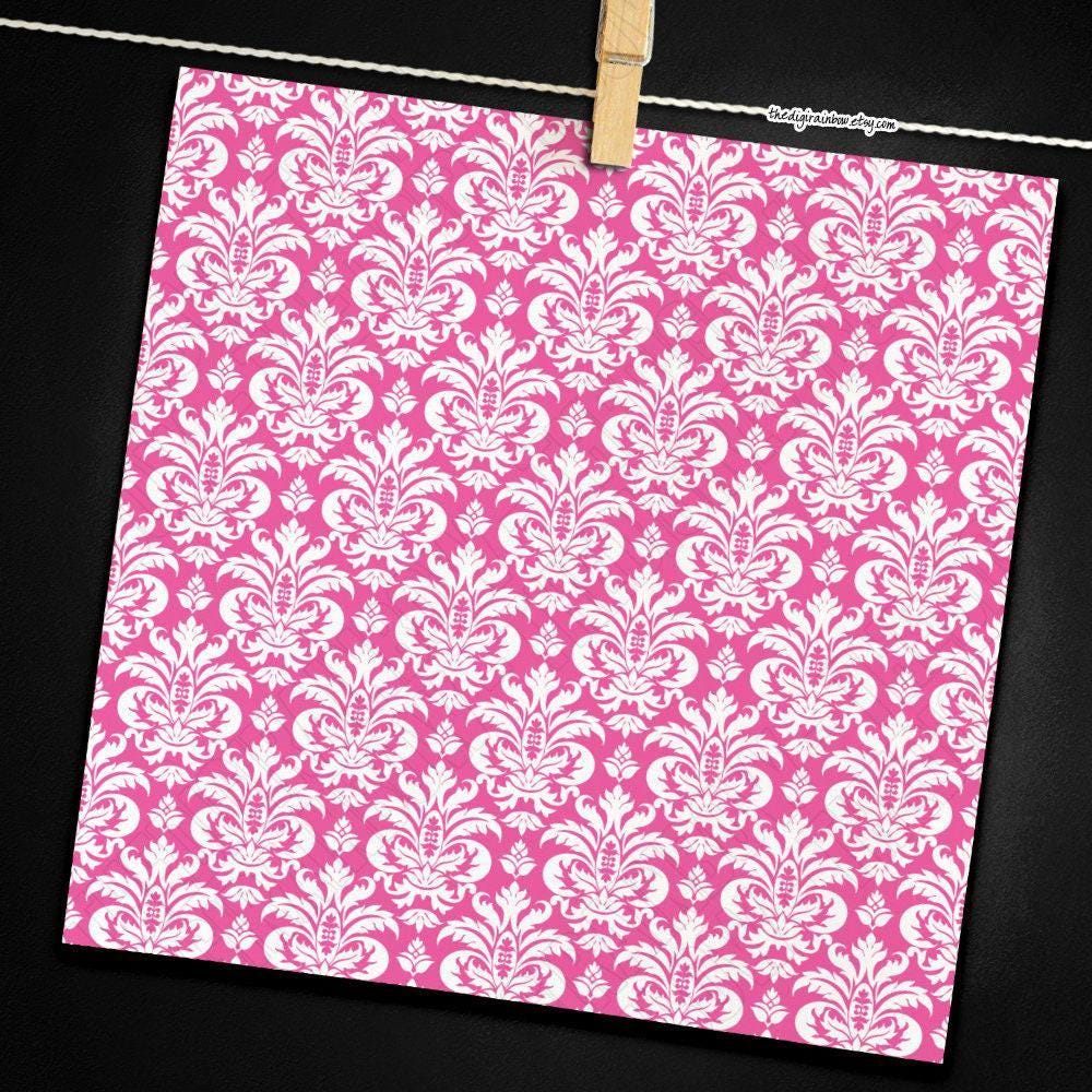 100 SEAMLESS Damask Digital Paper Rainbow Damask Pattern Elegant Flower ...