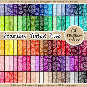 100 SEAMLESS Cottagecore Digital Paper Rose Digital Paper Rainbow ...