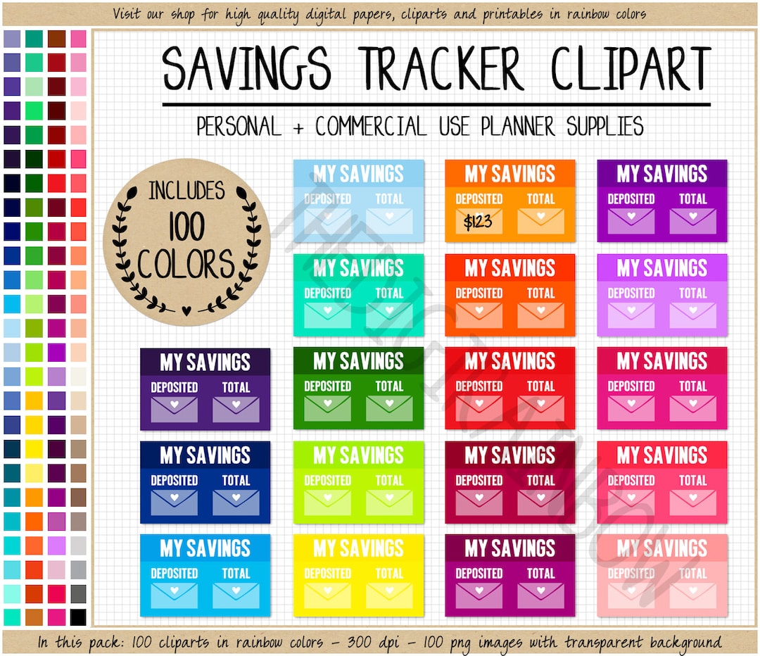 SALE 100 SAVINGS Digital Sticker Money Tracker Stickers Finances ...