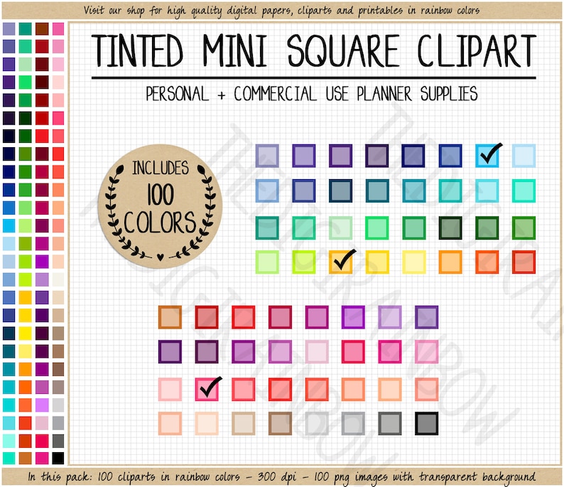 SALE 100 Checklist Stickers Square Checkbox Single Tick Box Printable ...