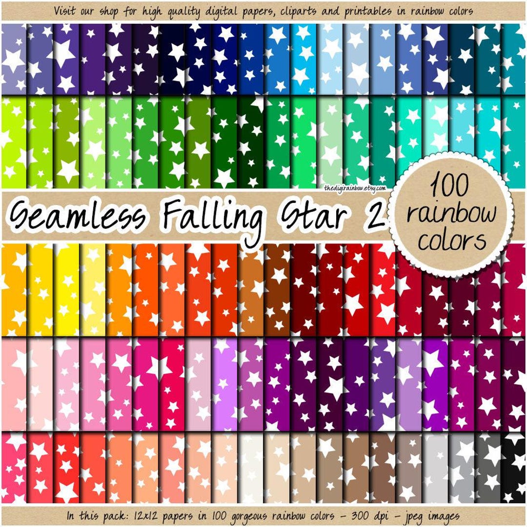 100 Seamless Star Digital Paper Starlight Pattern Printable Wrapping ...