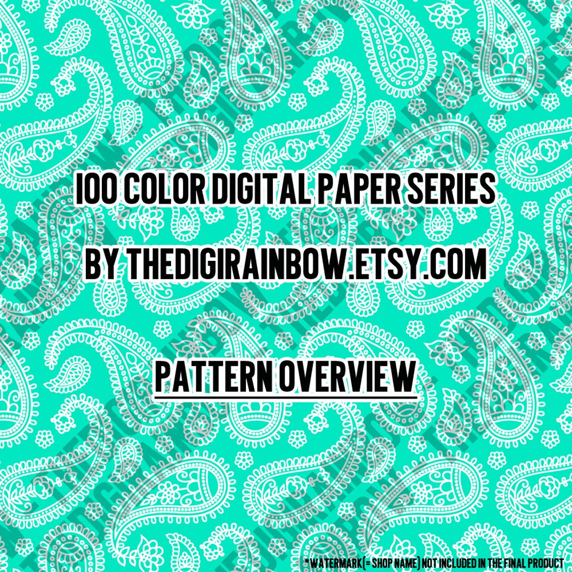 100 SEAMLESS Paisley Digital Paper Paisley Clipart Rainbow - Etsy