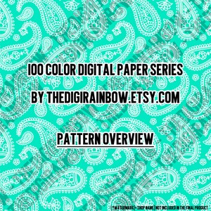 100 SEAMLESS Paisley Digital Paper Paisley Clipart Rainbow Paisley ...
