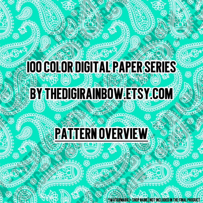 100 SEAMLESS Paisley Digital Paper Paisley Clipart Rainbow - Etsy