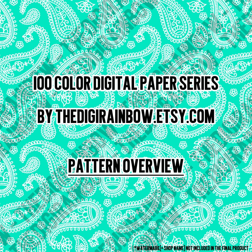 100 SEAMLESS Paisley Digital Paper Paisley Clipart Rainbow - Etsy