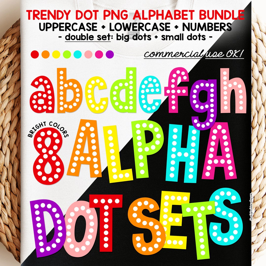 Bright Alphabet PNG Kids Font Marquee Alpha Rainbow Sublimation Bundle ...
