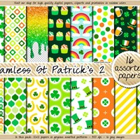 St. Patrick's Day Digital Paper, Textured Background Papers, Chic ...