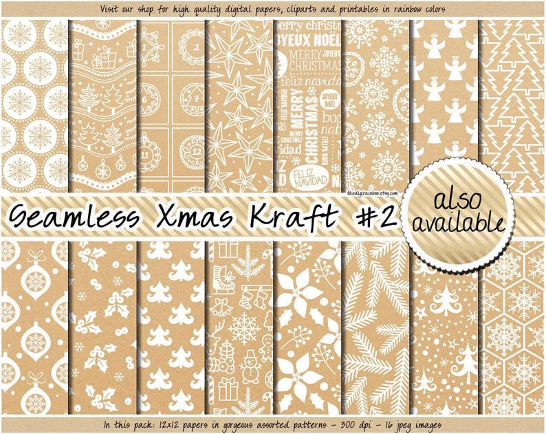 SEAMLESS Kraft Digital Paper Printable Brown Paper Texture Kraft ...