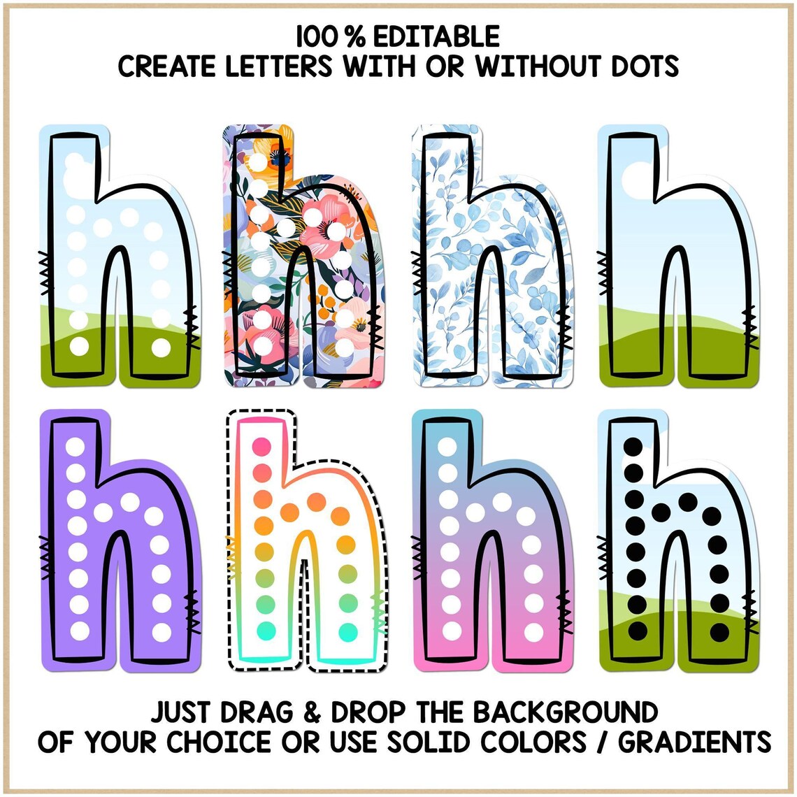 Editable Stitch Alphabet Canva Frames, Make Your Own Doodle Letters ...