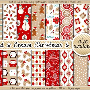 SALE Christmas Digital Paper Christmas Printable Paper Kraft Christmas ...