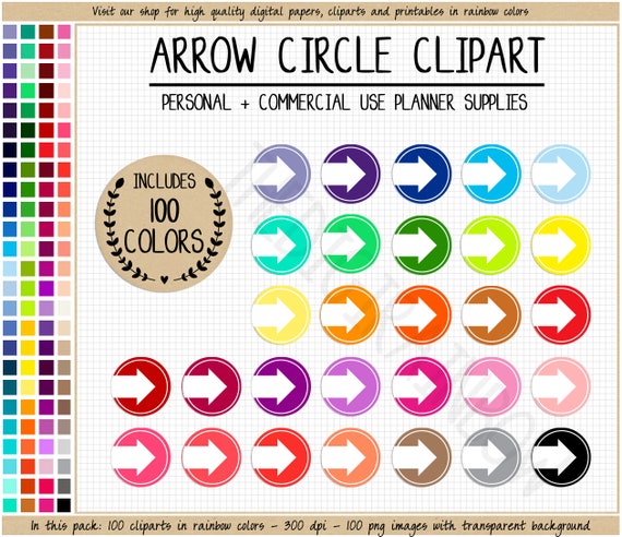 SALE 100 ARROW Clipart Arrow Planner Stickers Functional | Etsy