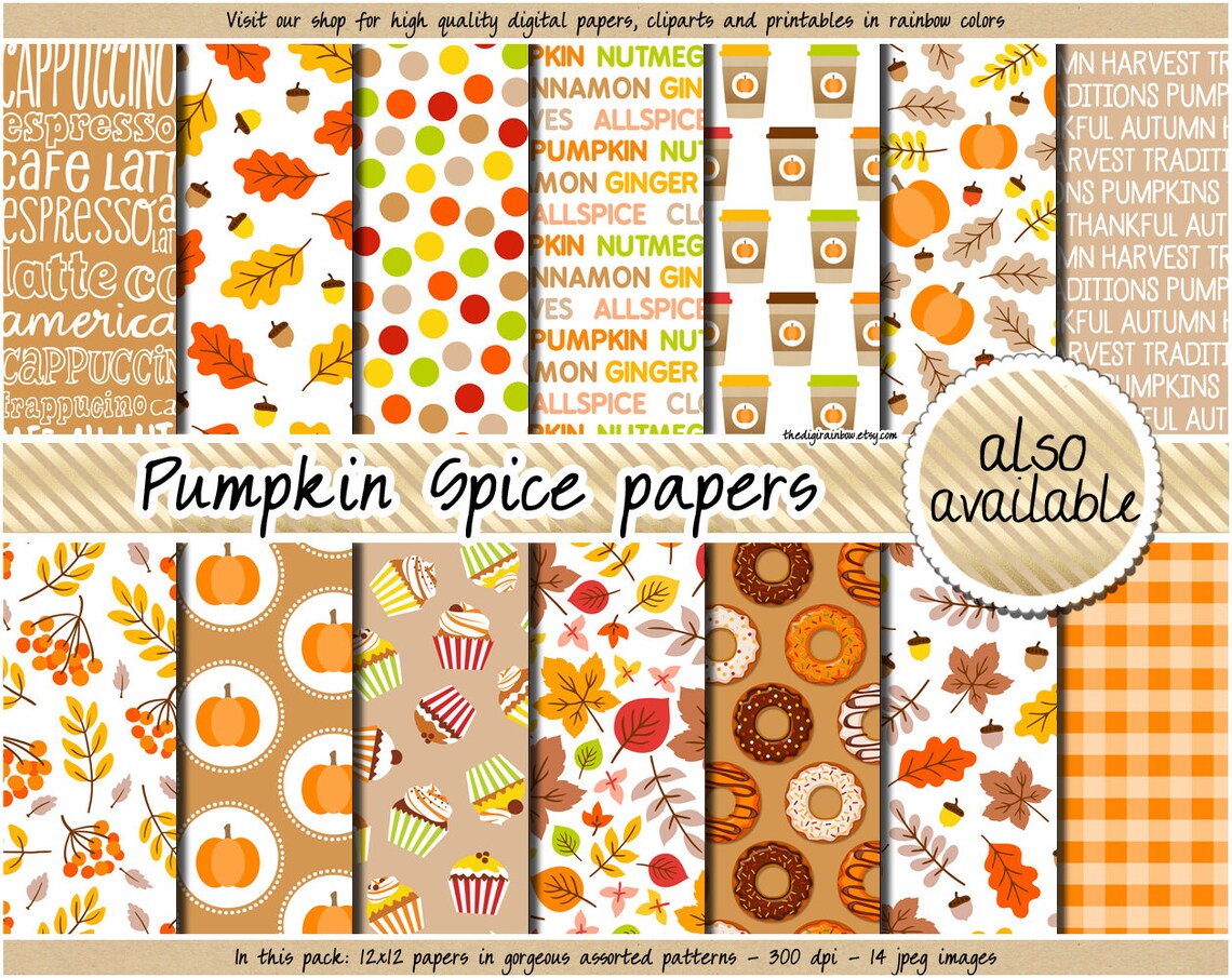 SALE Apple Digital Paper Fall Pattern Thanksgiving Background - Etsy