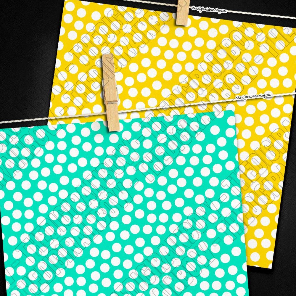 100 Seamless Confetti Digital Paper Rainbow Polka Dot Scatter ...
