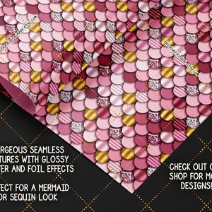 100 SEAMLESS Luxury Mermaid Digital Paper Gold Glitter Print Fish Scale ...