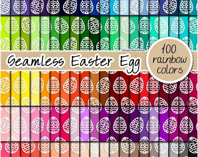 Peach Easter Egg Digital Paper, Seamless Floral Patterns (digital ...