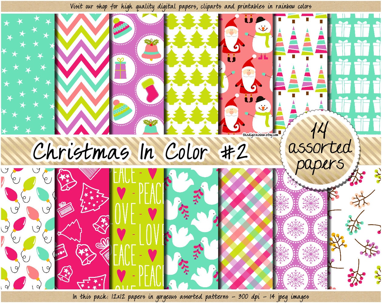 SALE christmas digital paper holiday digital paper snowflake | Etsy