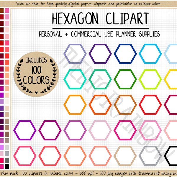Hexagon Stickers - Etsy