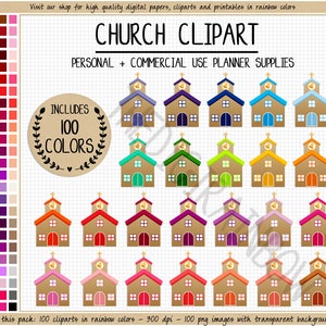 SALE 100 CHURCH Clipart Church Planner Stickers Church Printable First ...