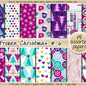 SALE Christmas Digital Paper Christmas Planner Stickers Purple ...