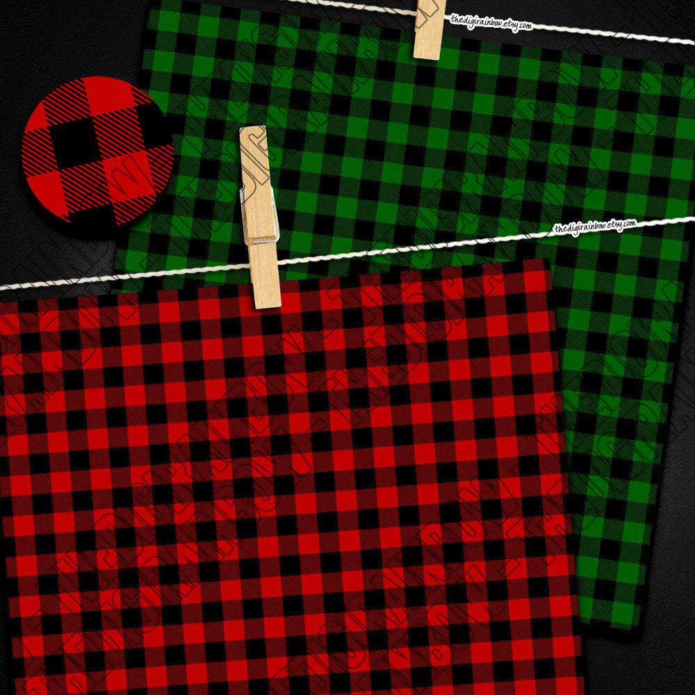 100 Seamless Buffalo Plaid Digital Paper Lumberjack Print Rainbow ...