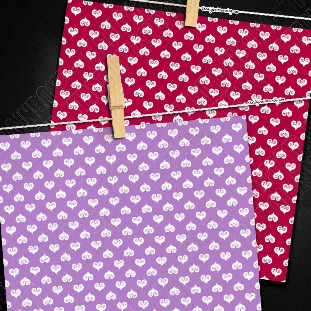 100 SEAMLESS Heart Digital Paper Valentine's Day Digital Paper Rainbow ...