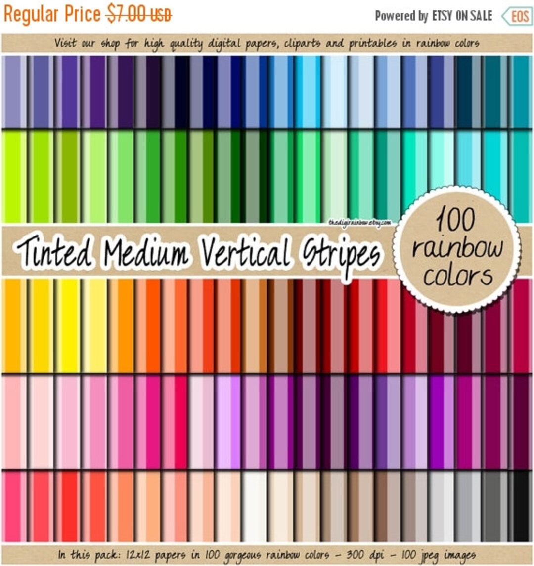 100 SEAMLESS Stripe Digital Paper Tinted Vertical Striped Paper ...