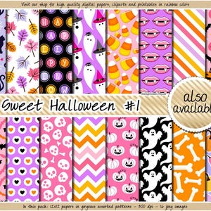 Halloween Digital Scrapbook Paper Black Cat Pattern Witch Printable ...